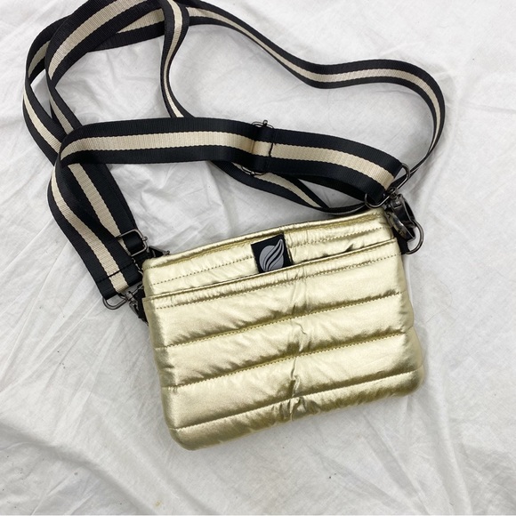 THINK ROYLN | Bags | Think Royln Shiny Gold Convertible Crossbody Bum ...